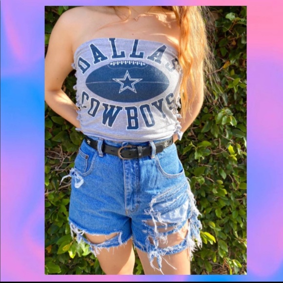 Tops | Reworked Dallas Cowboys Tube Top | Poshmark